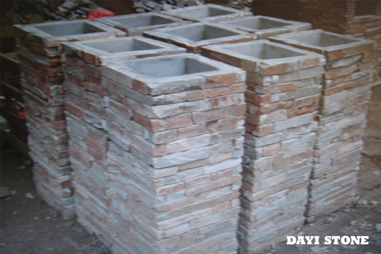 Natural Slate Stone Pillars Concrete Column Mold : Xiamen Dayi Stone Co ...